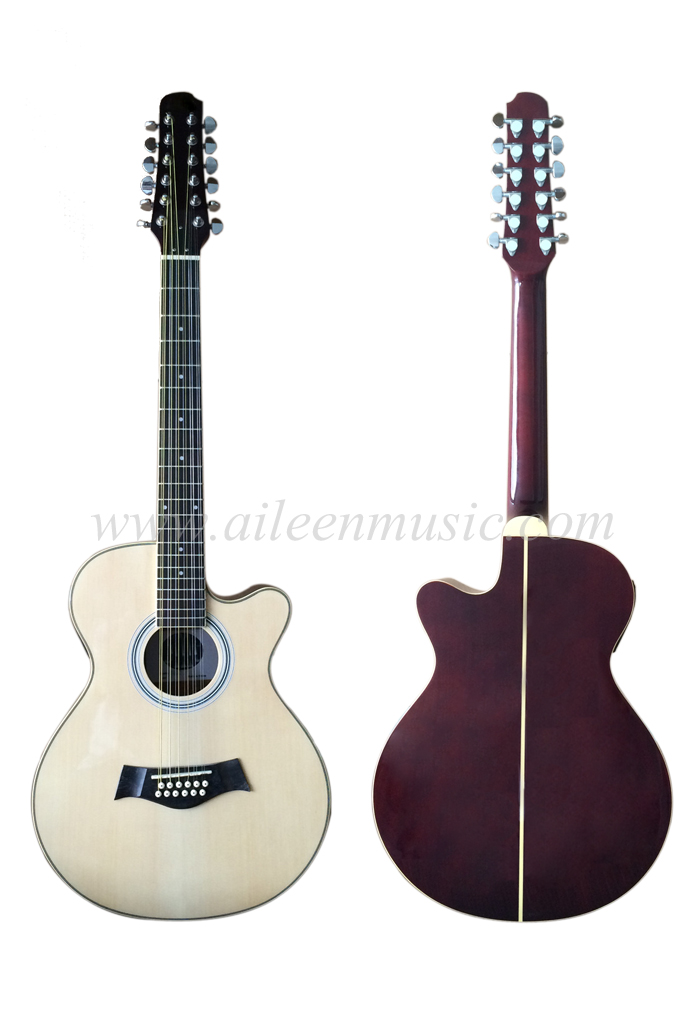 Wholesale 40 Inch Mini Cutaway 12 Strings Acoustic Guitar (AF665CE-12 ...