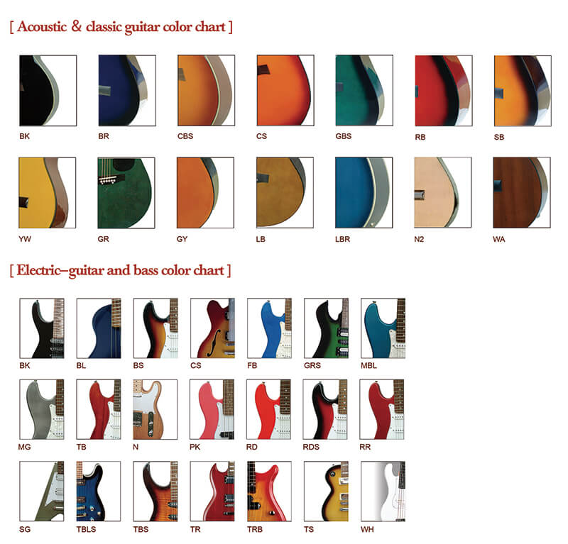 Guitar & Ukulele color chart - Aileen Music Co.,Ltd.- A Professional ...