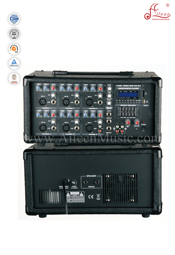 6 Channel PA Amplifier Treble Middle Bass EQ FM Mobile Power Amplifier ...